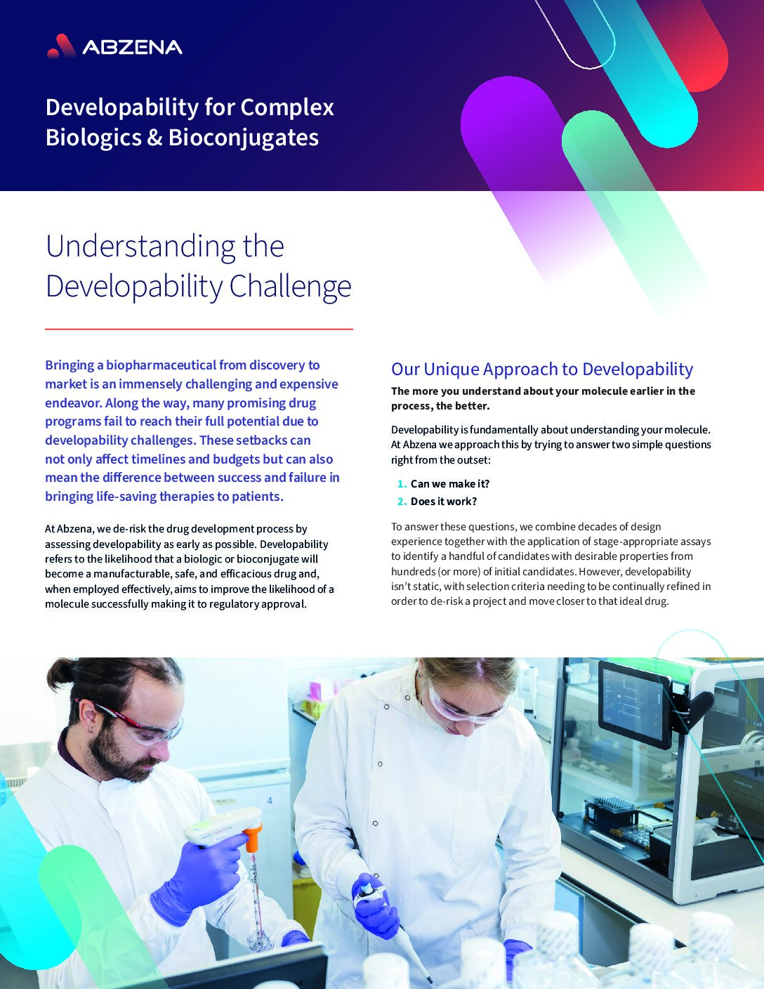 Developability For Complex Biologics & Bioconjugates | Abzena