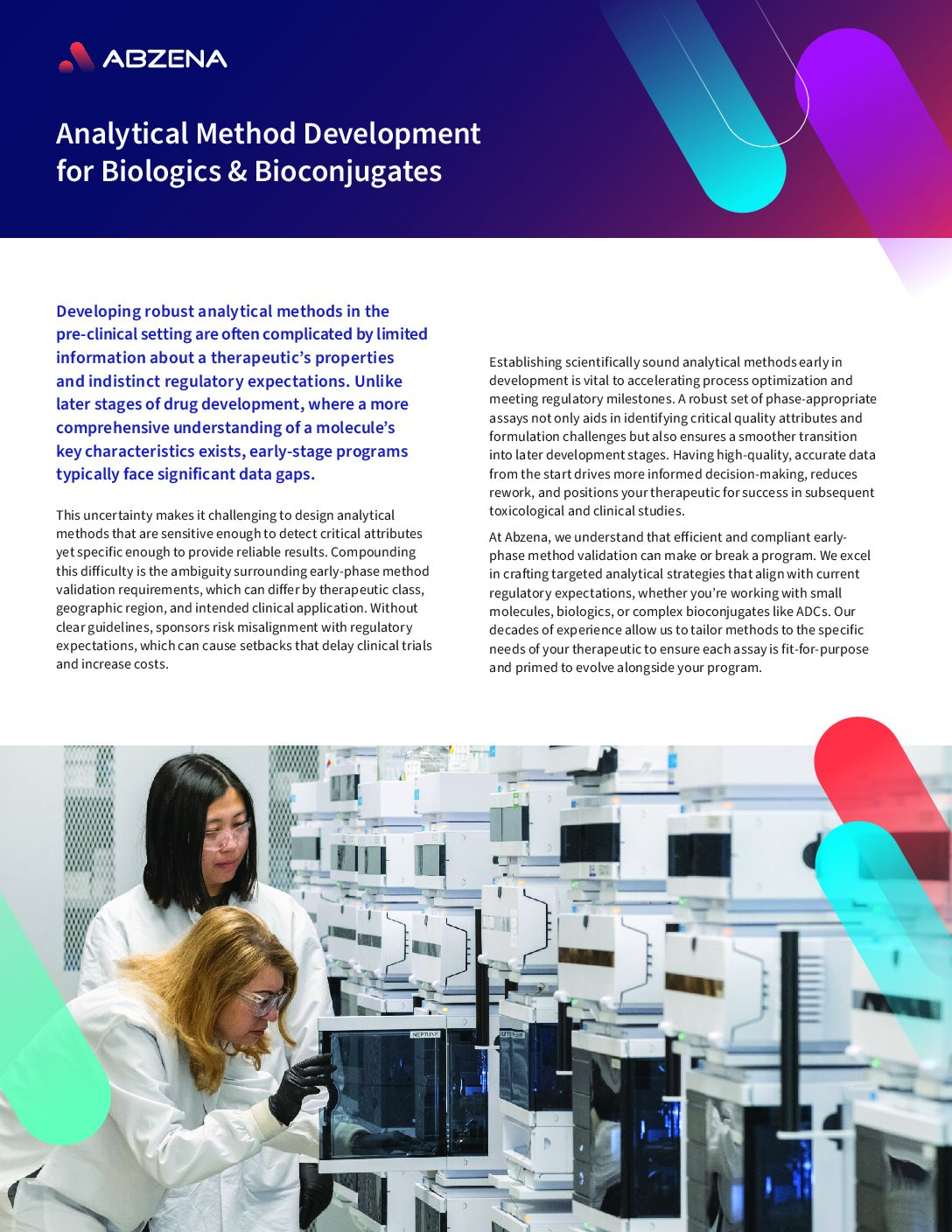 Analytical Method Development for Biologics and Bioconjugates | Abzena