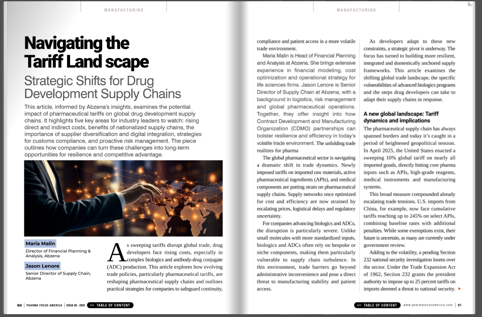 PharmaFocus America: Navigating the Tariff Landscape | Abzena
